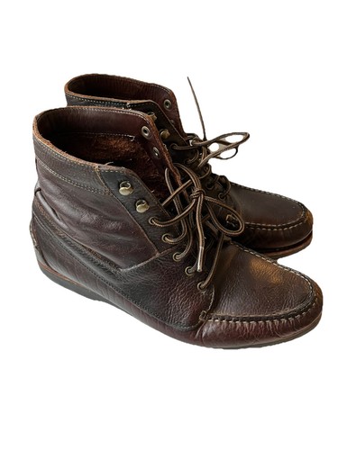 ALLEN EDMONDS MOC TOE LEATHER DRESS BOOT YUMA BROWN 10D VIBRAM | eBay