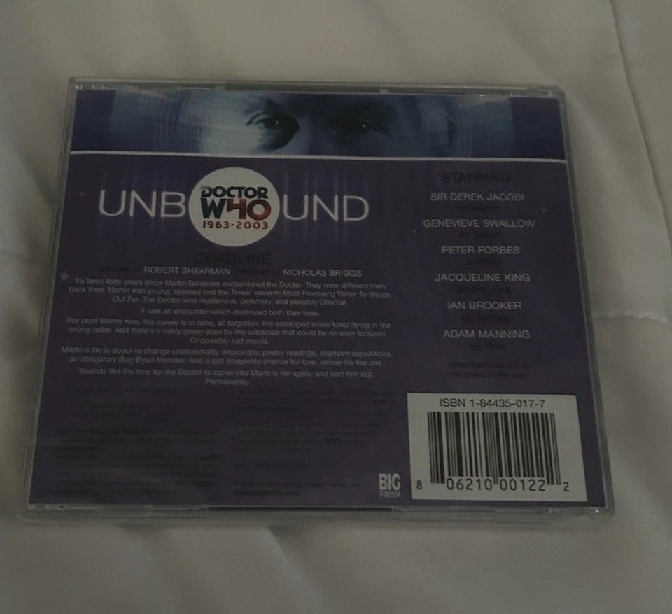 Doctor Who Unbound Deadline CD Sir Derek Jacobi NEW Sealed Big Finish ...