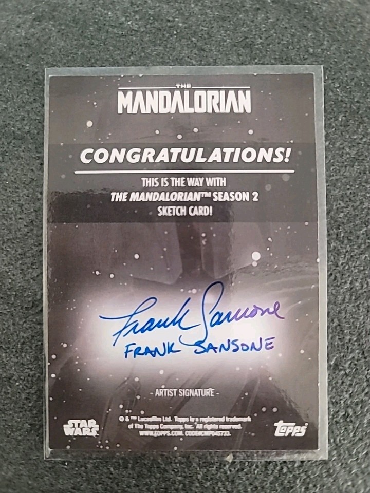 Topps Star Wars Ahsoka Sketch Art Card By Frank Sansone Mandalorian 1/1 ...