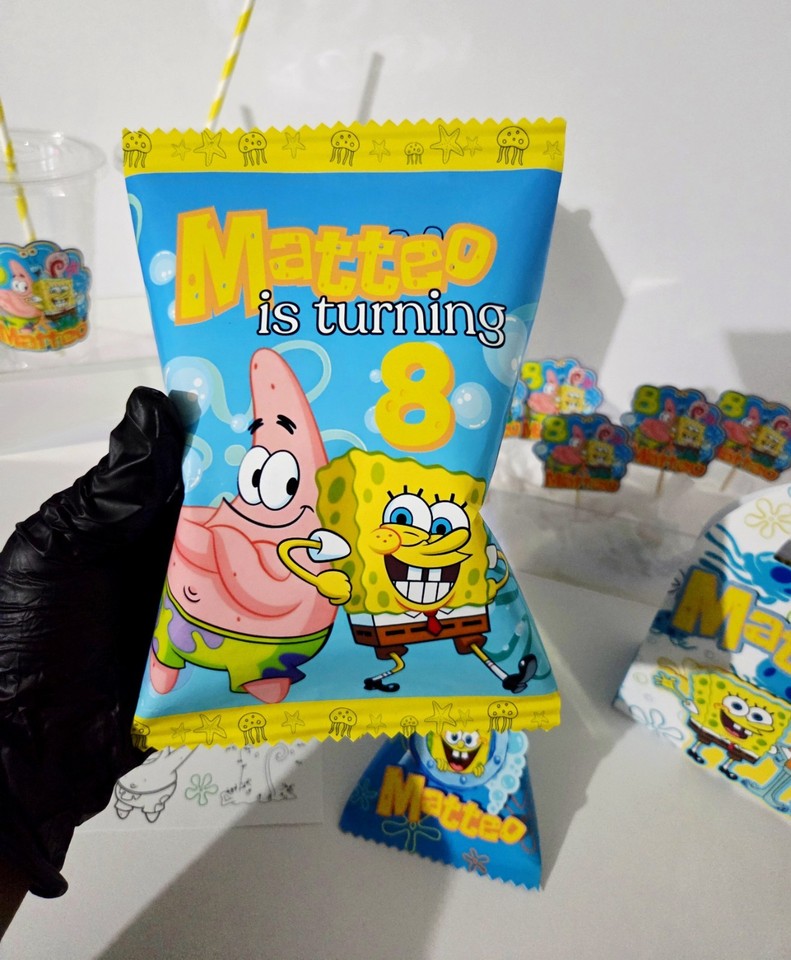 SpongeBob Chip Bag Individual Filled Party Favor Ready to Use Kids ...