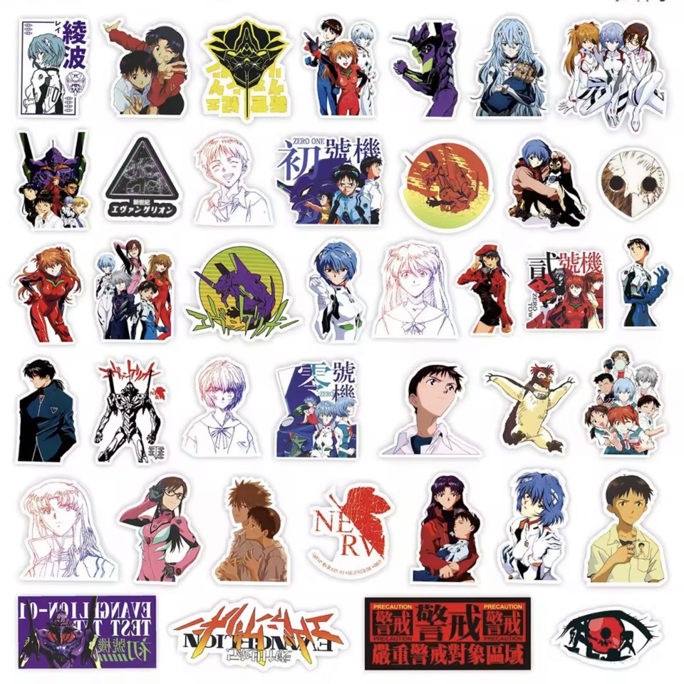 75PCS Neon Genesis Evangelion Anime Stickers Shinji Asuka Rei EVA Phone ...