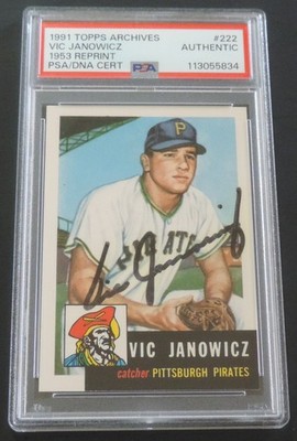 PSA/DNA VIC JANOWICZ SIGNED / AUTOGRAPHED 1953 TOPPS 1991 ARCHIVES ...