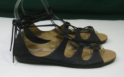 new Summer Black Lace Up Shoes Roman Gladiator Sandals women Size 8.5 ...