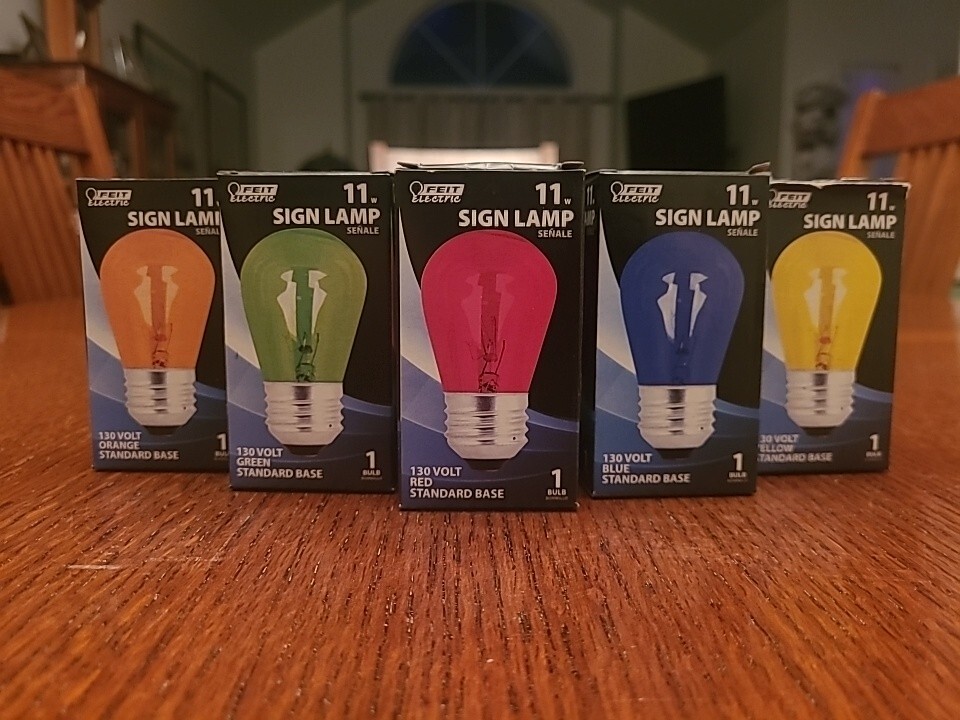 Feit Electric Light Bulbs 11 Watt S14 Bulbs Red Blue Orange Green ...