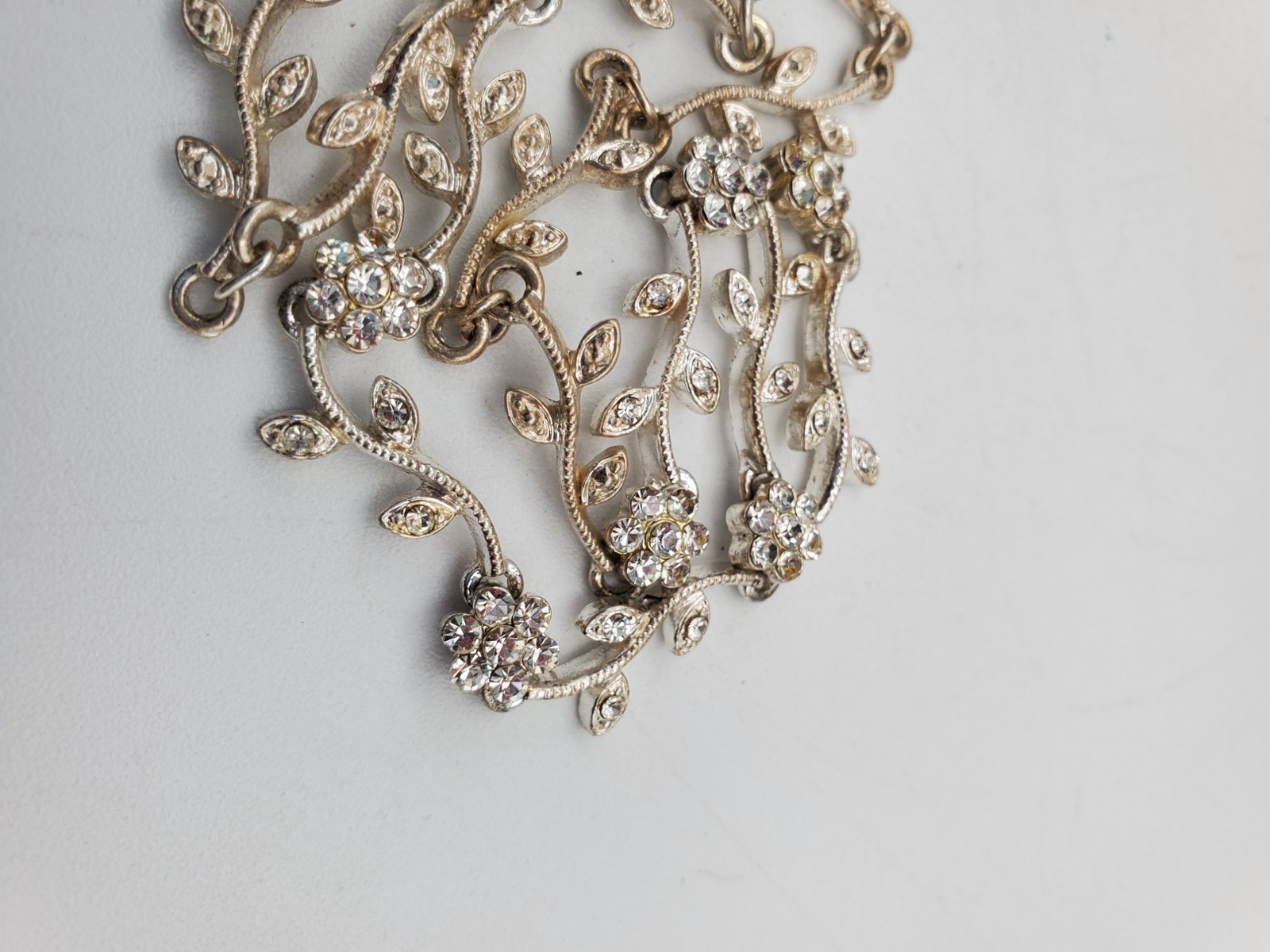 Christina collection Silver tone Rhinestone chain nec… - Gem