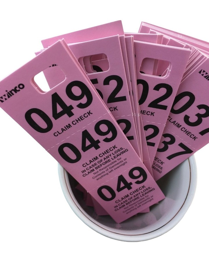 Lot 25 Pink Coat Claim Checks Tickets Perforated Junk Journal Ephemera ...
