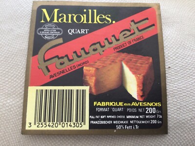 Etiquette fromage Maroilles Quart Fauquet Avesnois | eBay