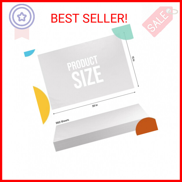 960 Sheets White Tissue Paper Bulk - 15" x 20" Packing Paper Sheets for ...