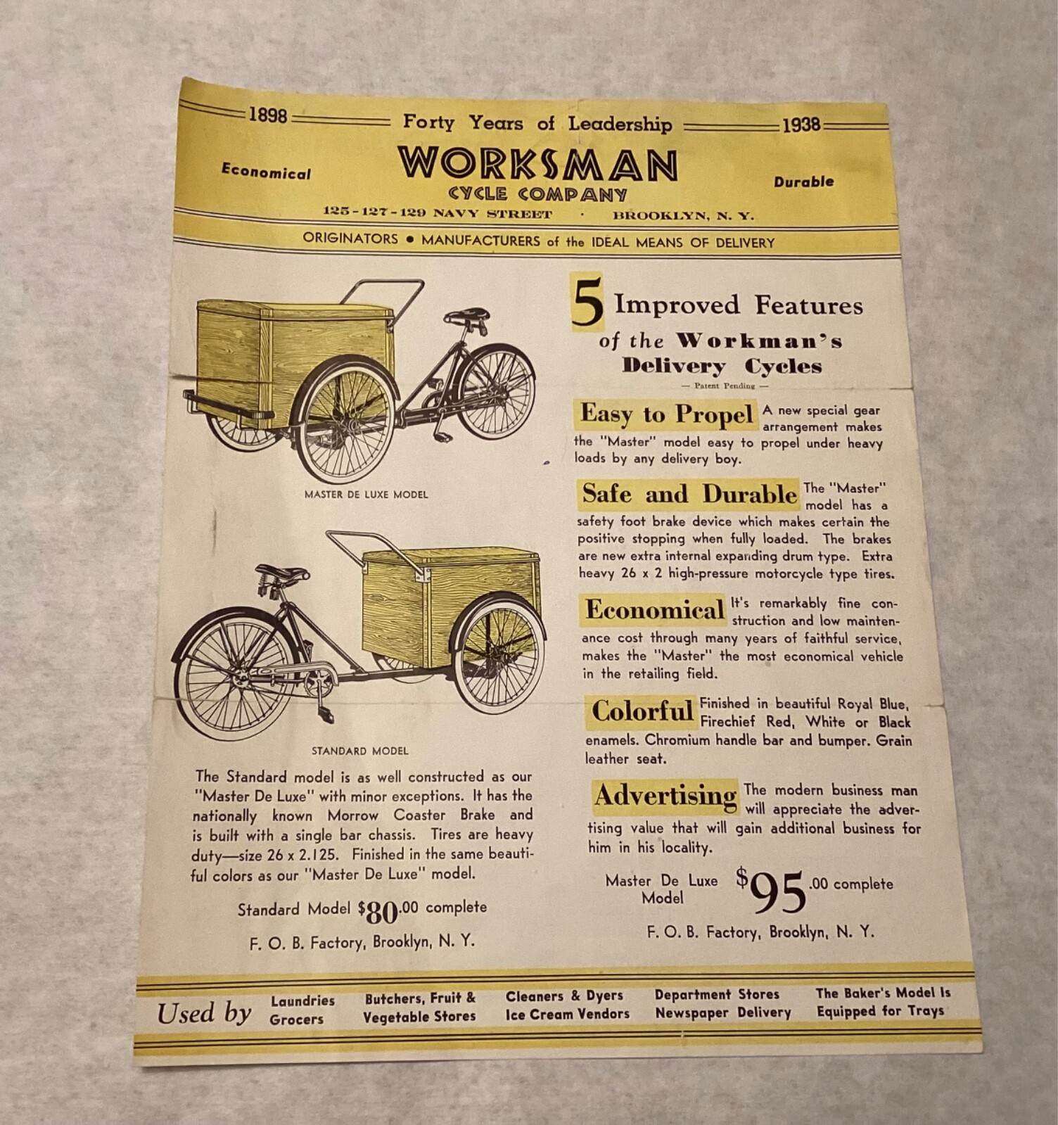vintage Worksman Cycle Company advertising 1938 ORIGINAL | eBay