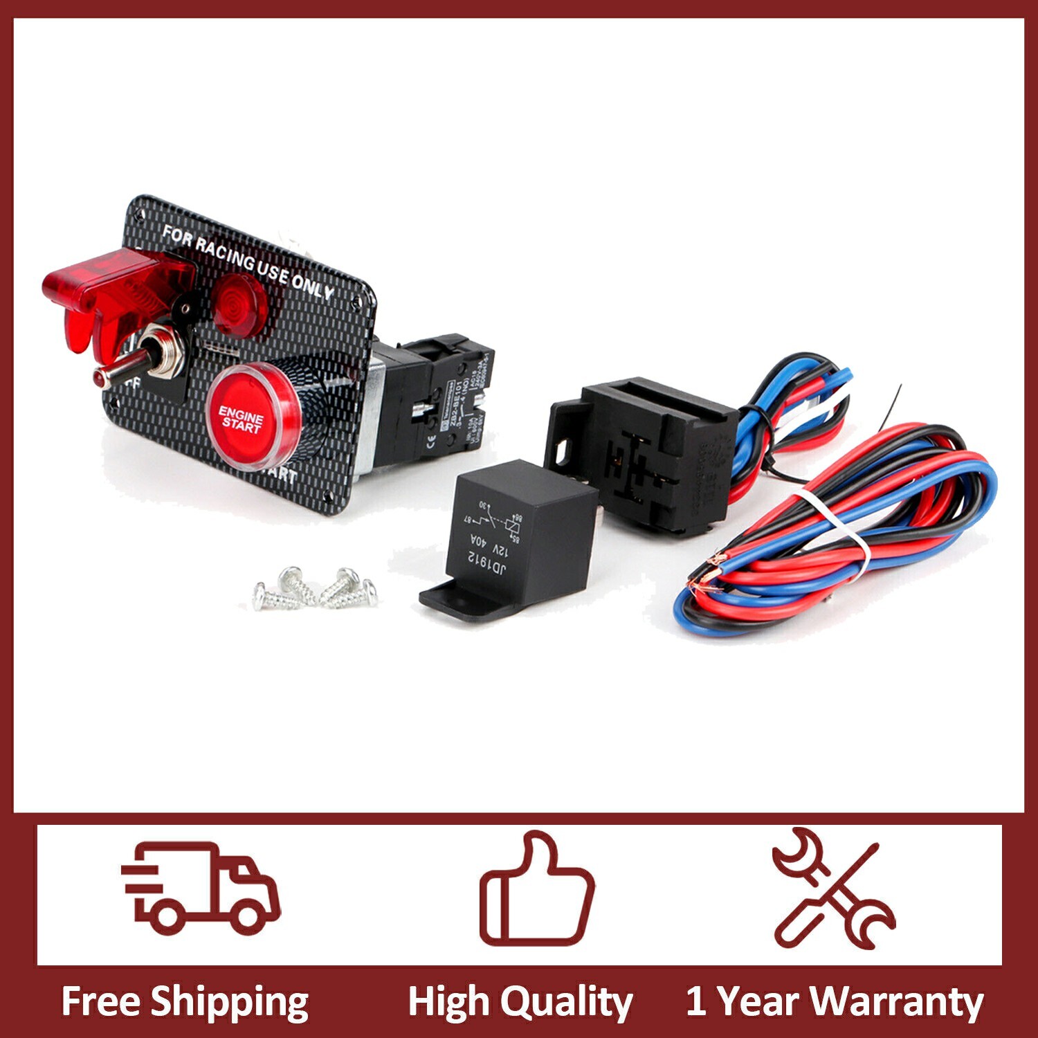 （12V） Ignition Switch Panel with LED Toggle Push Button,Car Racing ...