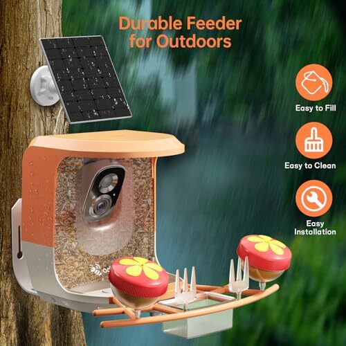 Adorbee Smart Bird Feeder with Camera Solar Powered 1080P WiFi Wireless ...