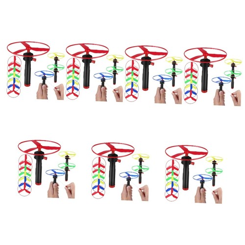 Pull String Toy UFO Baby Propeller Disc Plastic Flying Saucers Toys | eBay