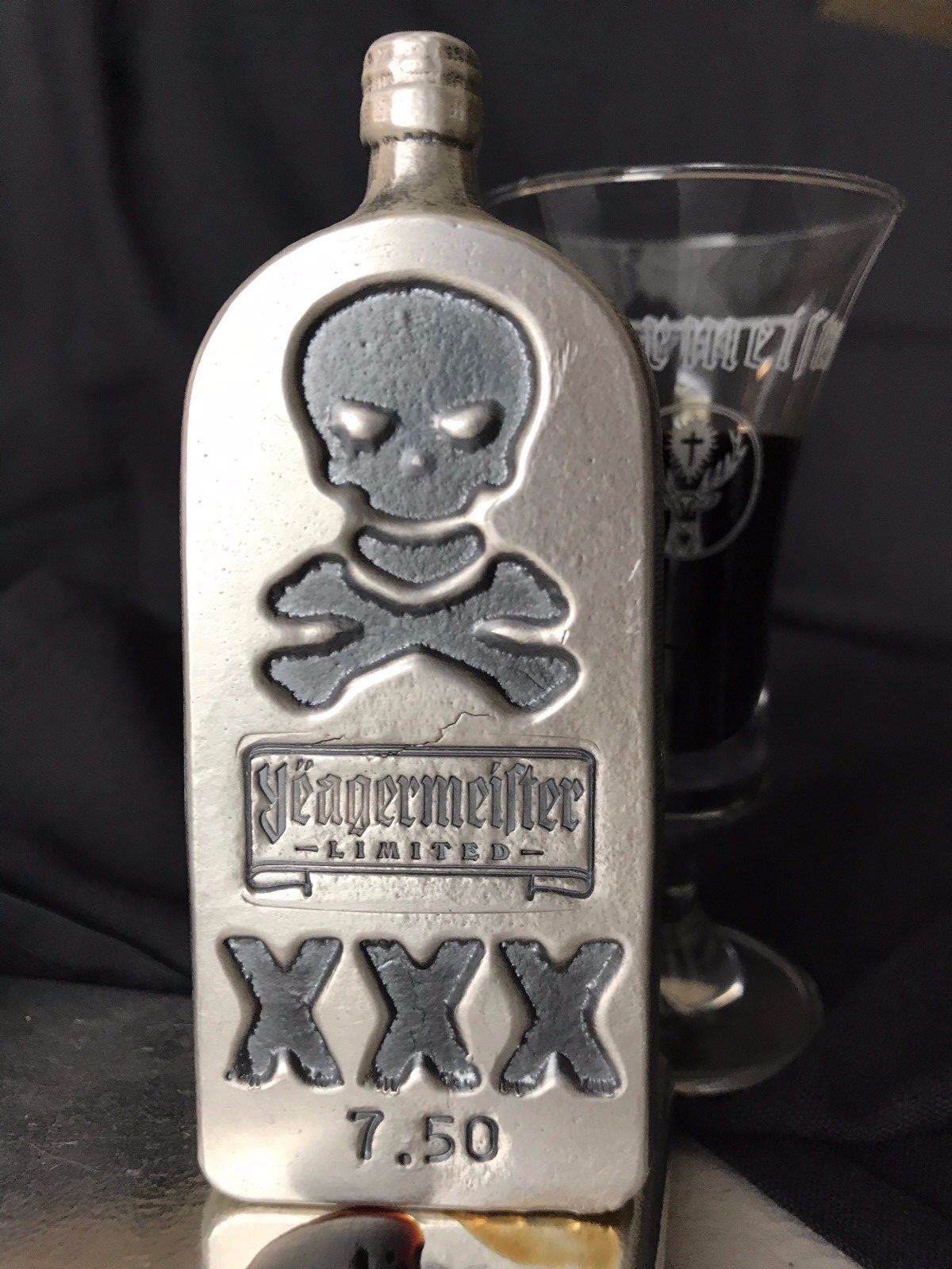 7.50oz Yeagermeister Bottle Poured 999+ Yeager's Poured Silver Bar YPS ...