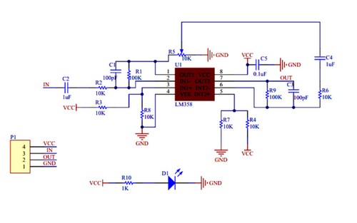 LM358 100 Times Gain Signal Amplification Board Operational Amplifier ...