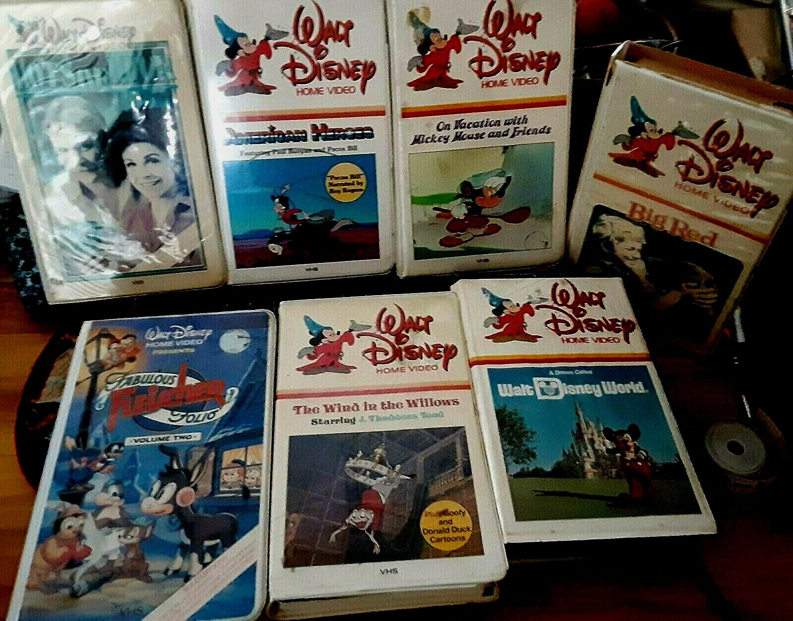 vhs 7x lot WALT DISNEY WHITE CLAMSHELL Too Many for Title Line See ...