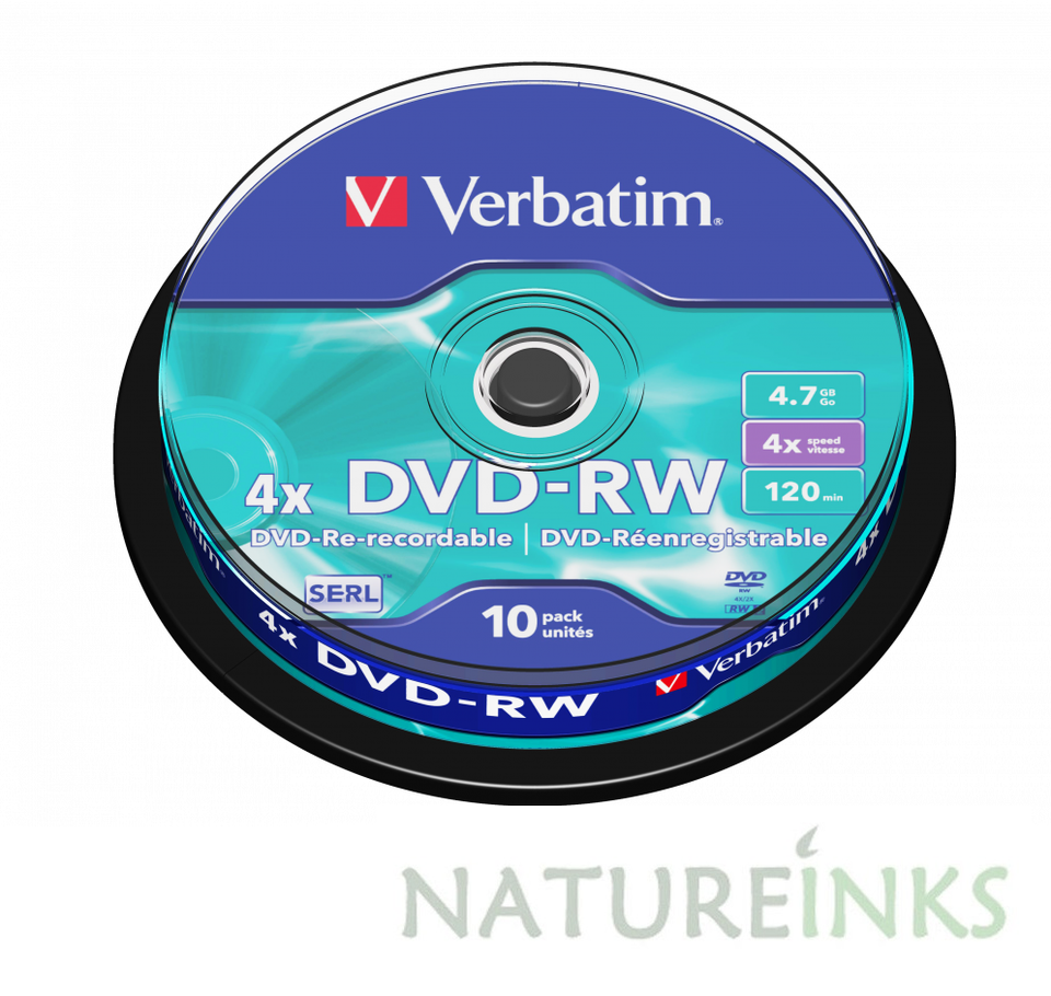 50 Verbatim Blank DVD-RW 4.7GB 120 minutes 4x rewritable discs Retail ...