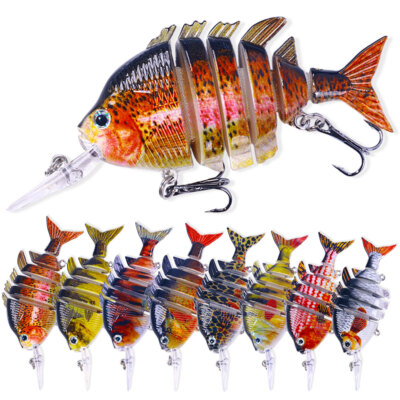 1PC Multi Jointed Fishing Lure Swimbait Minnow Bait Wobblers 6 Segment ...