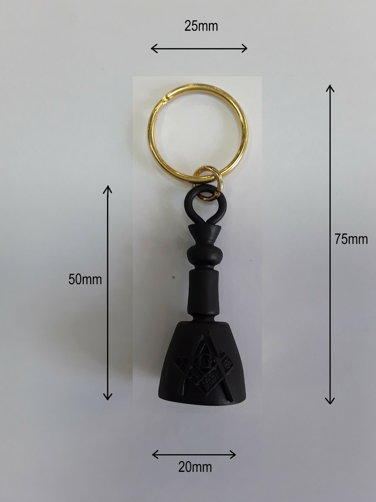 MASONIC MAUL KEY FOB-RING CRIMSON with Square Compass and G Freemasons ...