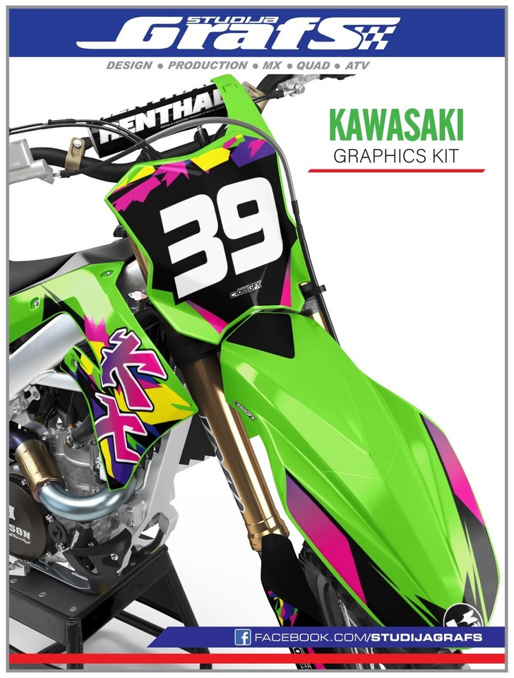 1992 1993 KX 125 250 Graphics Kit for KAWASAKI KX125 KX250 Decal ...
