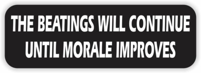 10pk BEATINGS WILL CONTINUE Funny Motorcycle Hard Hat Helmet Stickers ...