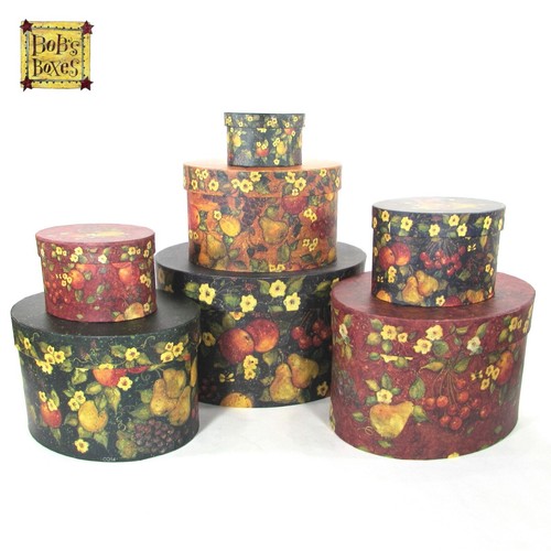 Bob's Boxes FRUITFUL BOUNTY Nesting Gift Box Set 7pc Oval Harvest Susan ...