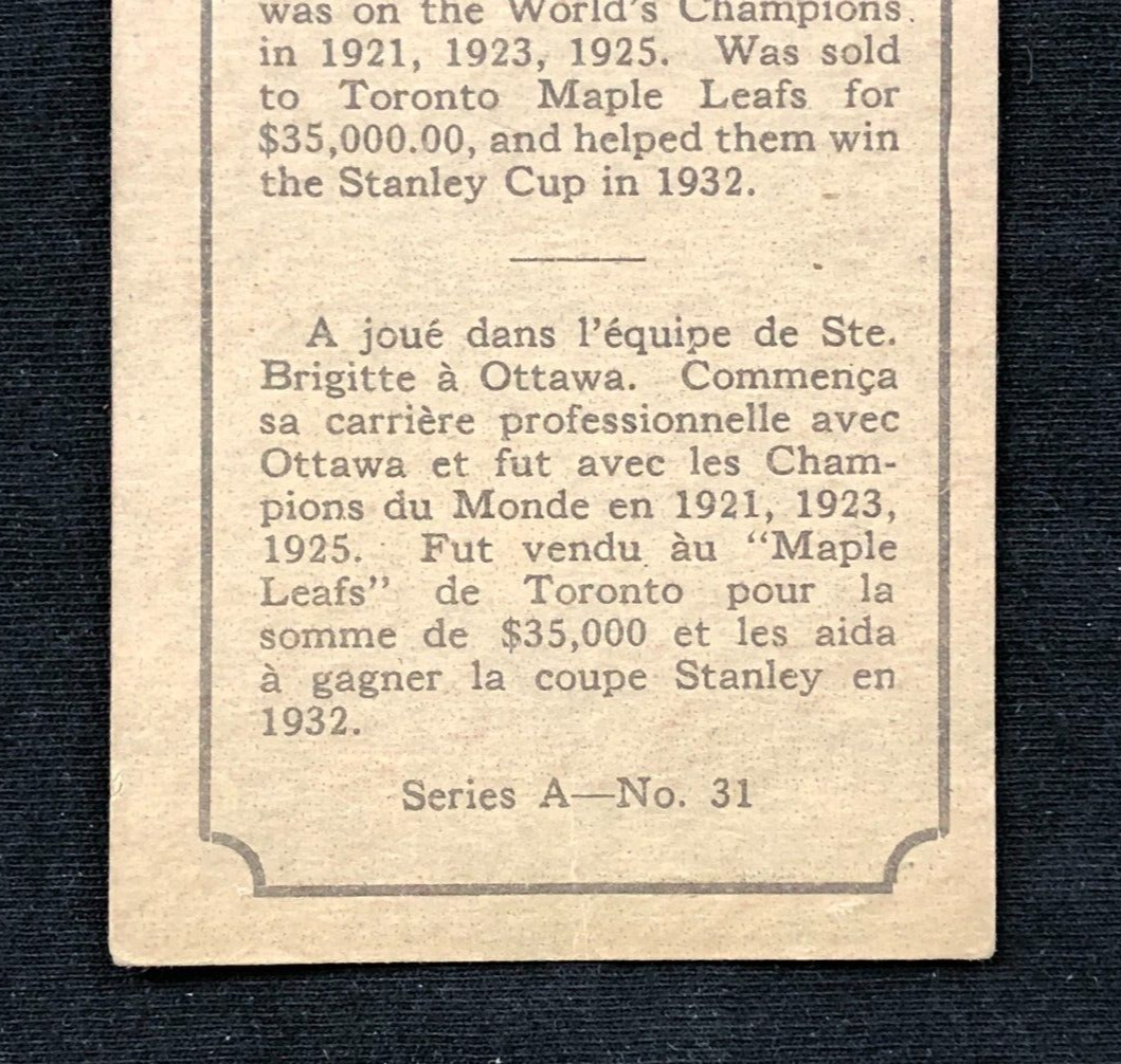 1 CARD 1933-34 OPC V304A FRANK CLANCY SERIES A #31 HOCKEY | eBay