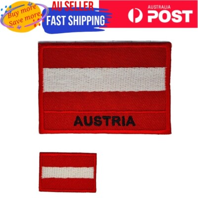 Flag of Austria Iron on Patch Austrian Nation Emblem National EU ...