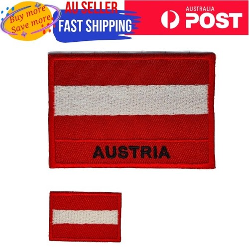 Flag of Austria Iron on Patch Austrian Nation Emblem National EU Country Name | eBay