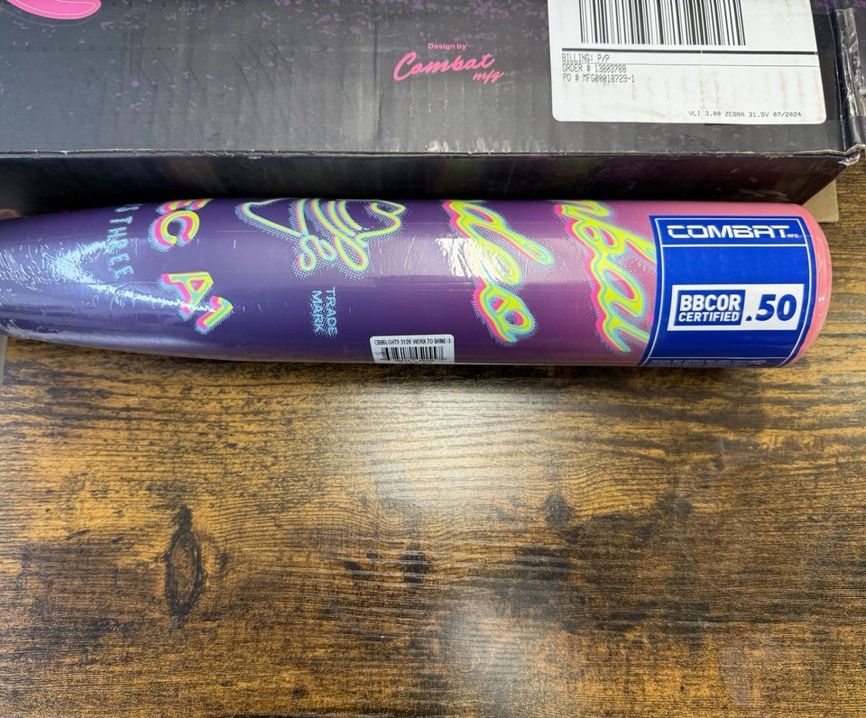 Brand new Combat MFG Midnight Rodeo Work To Shine SPEC-A1 BBCOR Bat 31/ ...