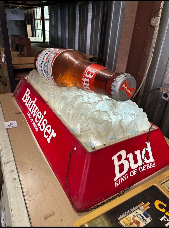 Vintage 1992 Budweiser Giant Beer Bottle on Ice Pool Table Billiards ...