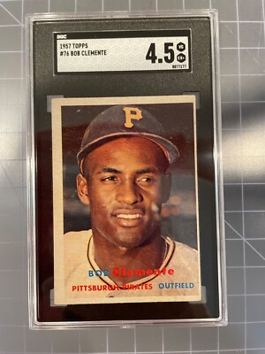 1957 TOPPS #76 ROBERTO BOB CLEMENTE PIRATES BASEBALL CARD SGC 4.5 VG ...