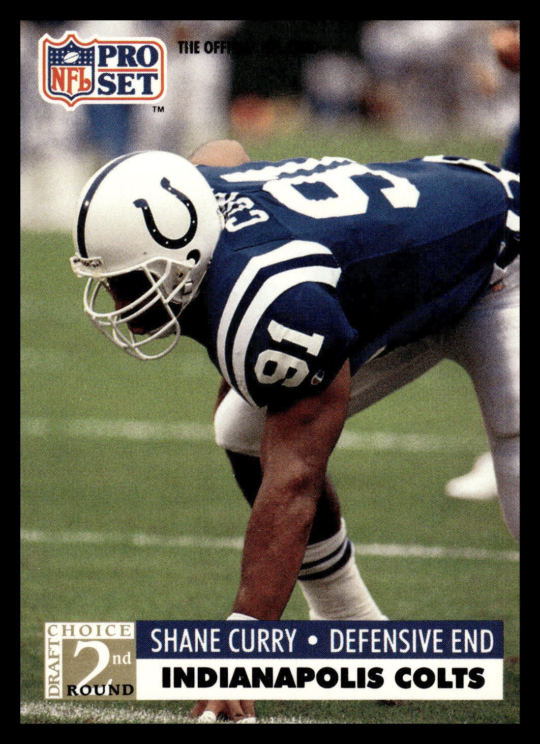 1991 Pro Set #769 Shane Curry Indianapolis Colts DC, RC Football Card ...