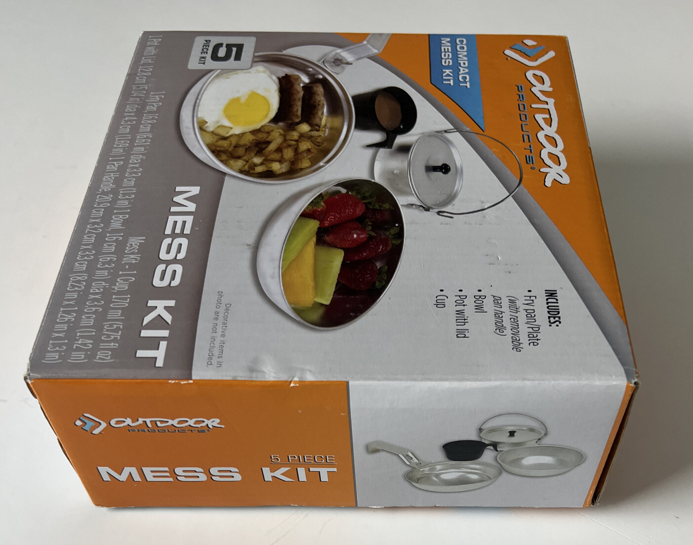 Outdoor Products Compact Mess Kit Aluminum 5 Pieces NEW Camping Travel ...