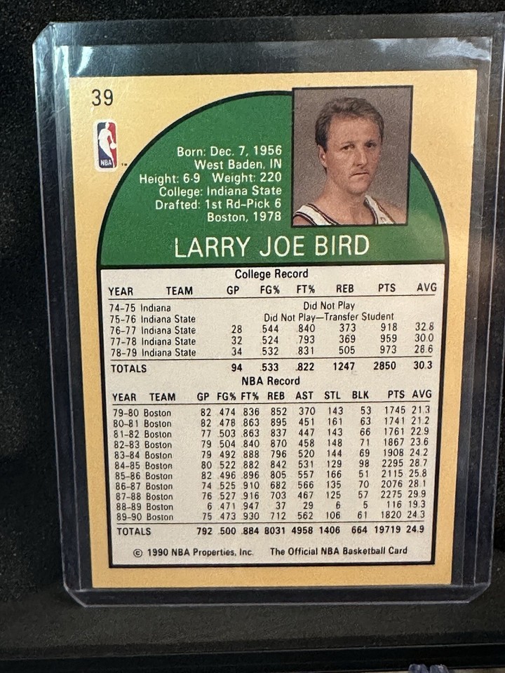 1990-91 NBA Hoops - #39 Larry Bird | eBay