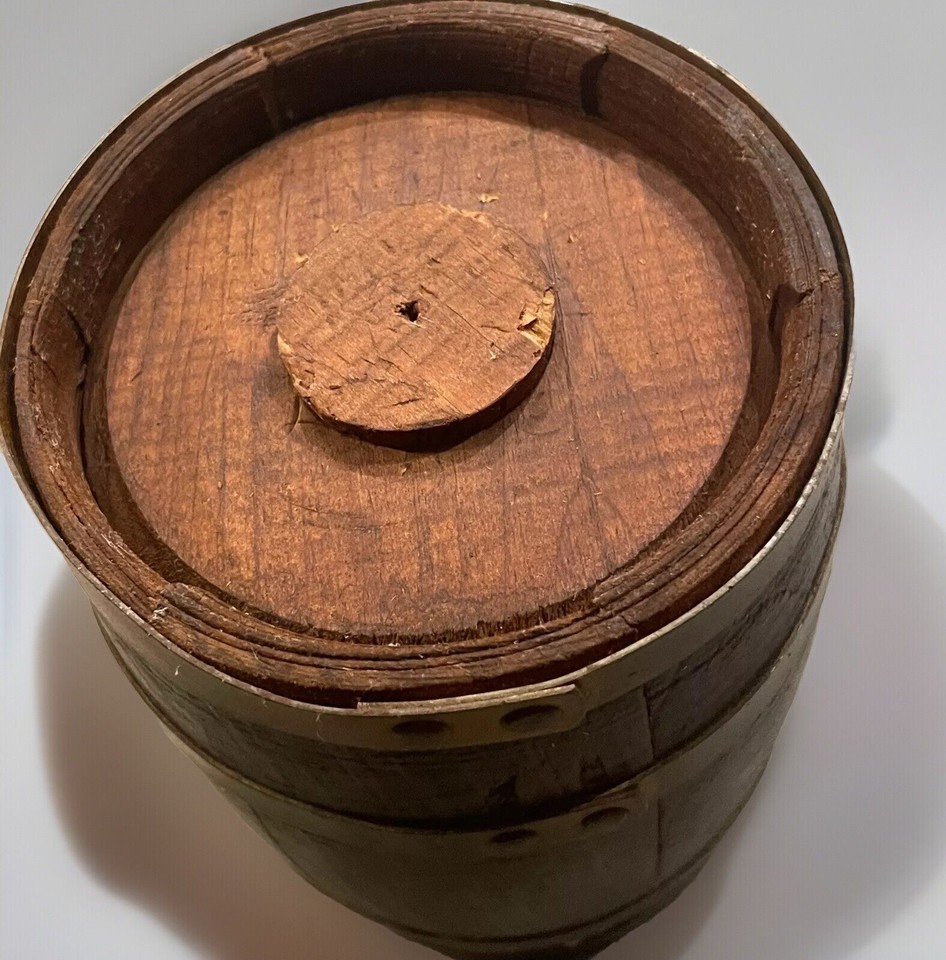 Vintage Wood Barrel Coin Nail Keg Bank | eBay