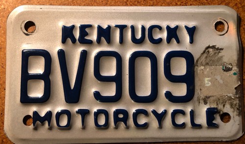 Expired Kentucky Motorcycle License Plate (Expired 2005) # BV909 | eBay