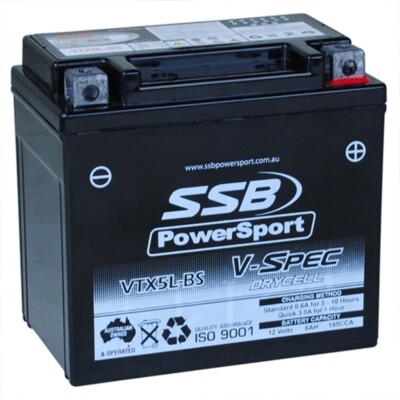 SSB 12V Dry Cell AGM 195 CCA Battery 2.1 Kg for Sherco 300 SE-R 2T 2014 ...