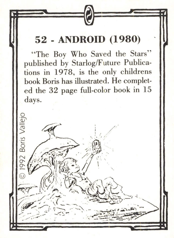 BORIS VALLEJO Android 1980 #52 1992 Comic Images Fantasy Art Card | eBay