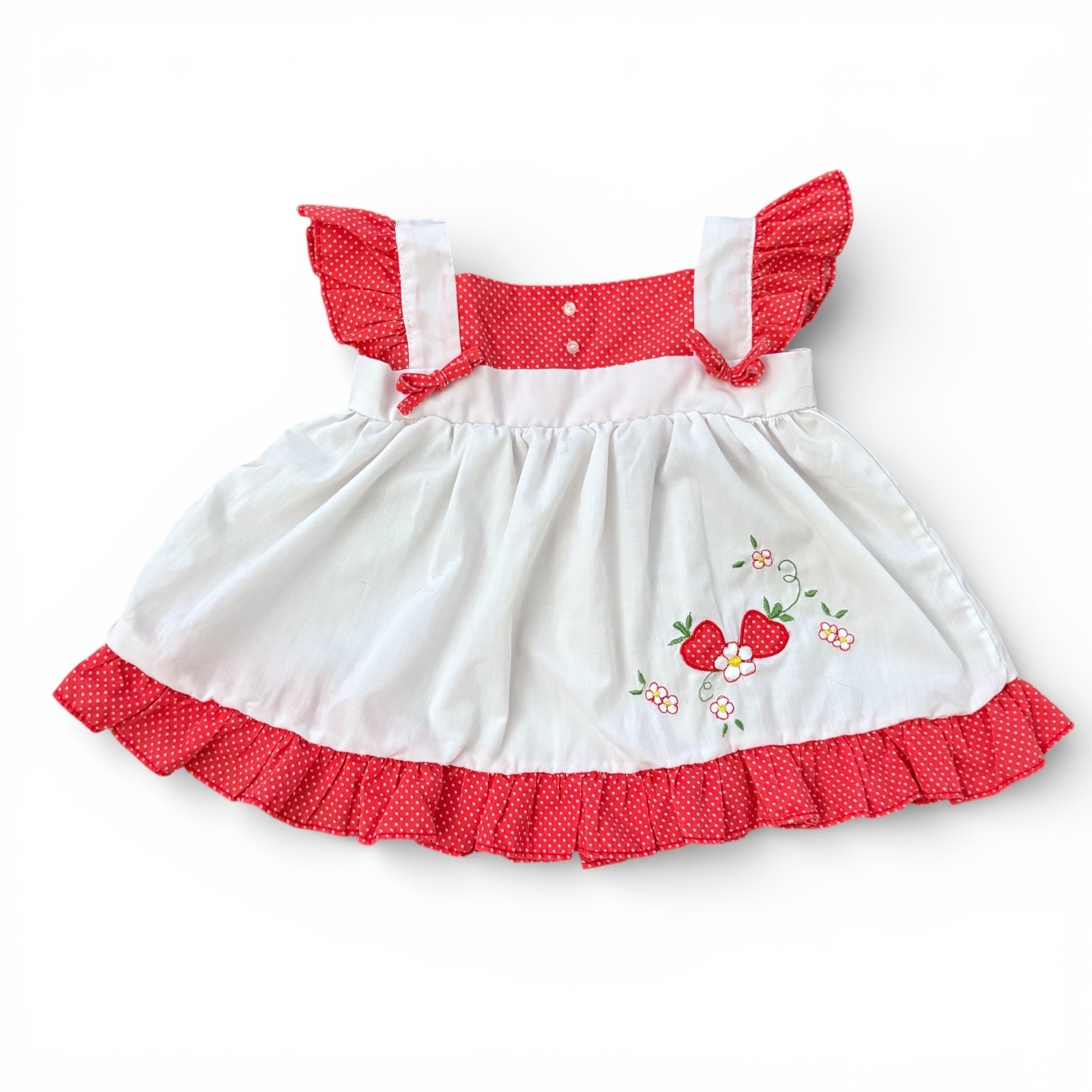 Vintage Cradle Togs Polka Dot Strawberry Dress - 3-6 Months | eBay