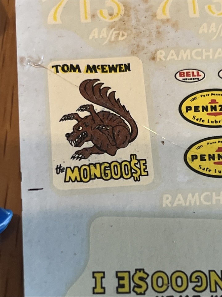 1974 Monogram 1/24 Mongoose Tom McEwen's rail dragster Plastic Model ...