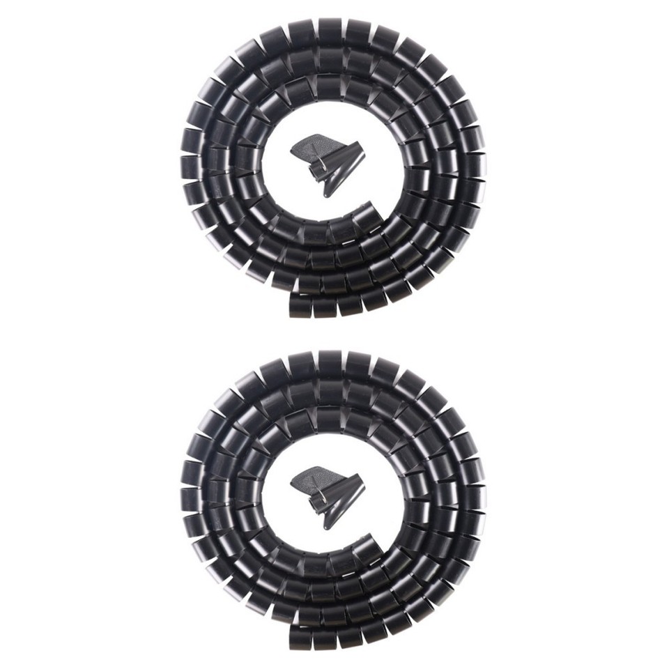 2 Sets 10m Cable Sleeve Spiral Cable Wrap Coiled Tube Sleeve Wire ...