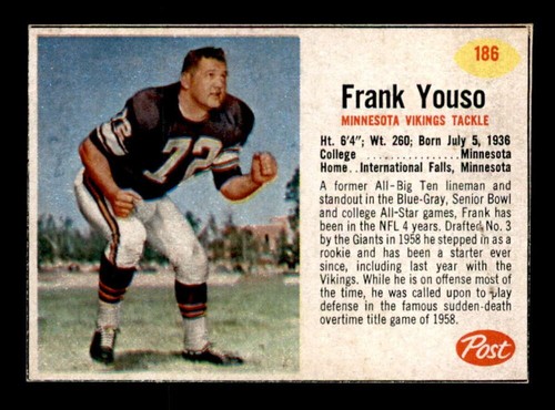 1962 Post #186 Frank Youso SP FAIR X2865573 | eBay
