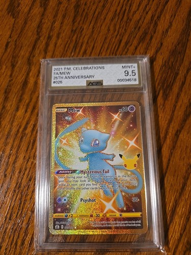 Pokemon Celebrations 25th Anniversary Mew Gold Full Art 025/025 CGC 9.5 ...