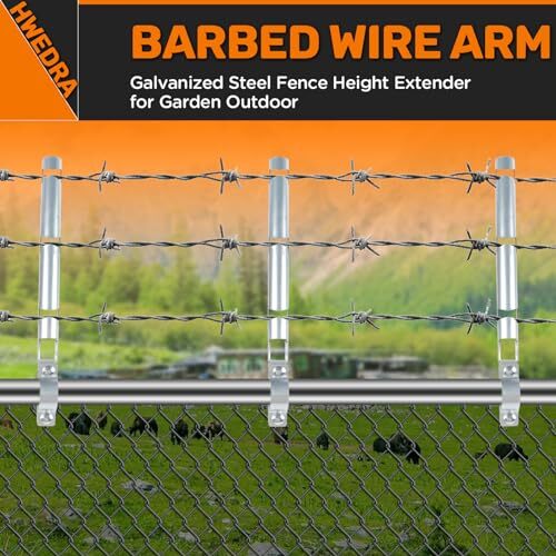 Barbed Wire Extend Arm for Chain-Link Fence, Hot-Dip 1-5/8" Top Rail 10 ...