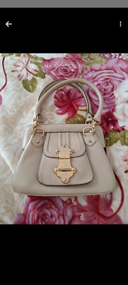 Tracy Reese Cecily Medium Beige Patent Handbag Satchel | eBay