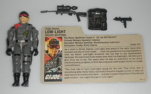1986 Vintage G.I. GI Joe Lot 3.75 ARAH Low Light Figure File Card *99% ...
