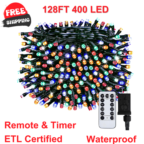 128FT 400 LED Christmas Lights, Multicolor String Lights with Remote ...