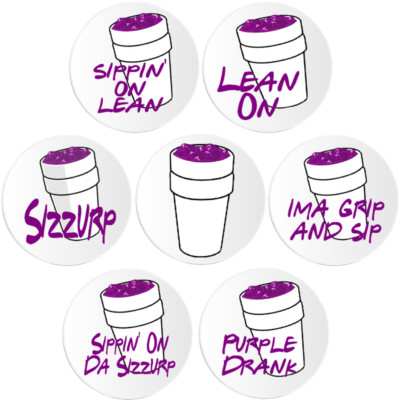 Lean Cup Sizzurp Purple Drank Styrofoam - 7 Pack Circle Stickers 3 Inch ...