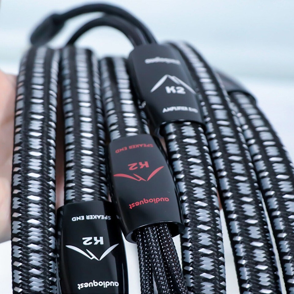 K2 Speaker Wire Cable with 72V DBS Silver Banana Spade Plug Bi-wire ...