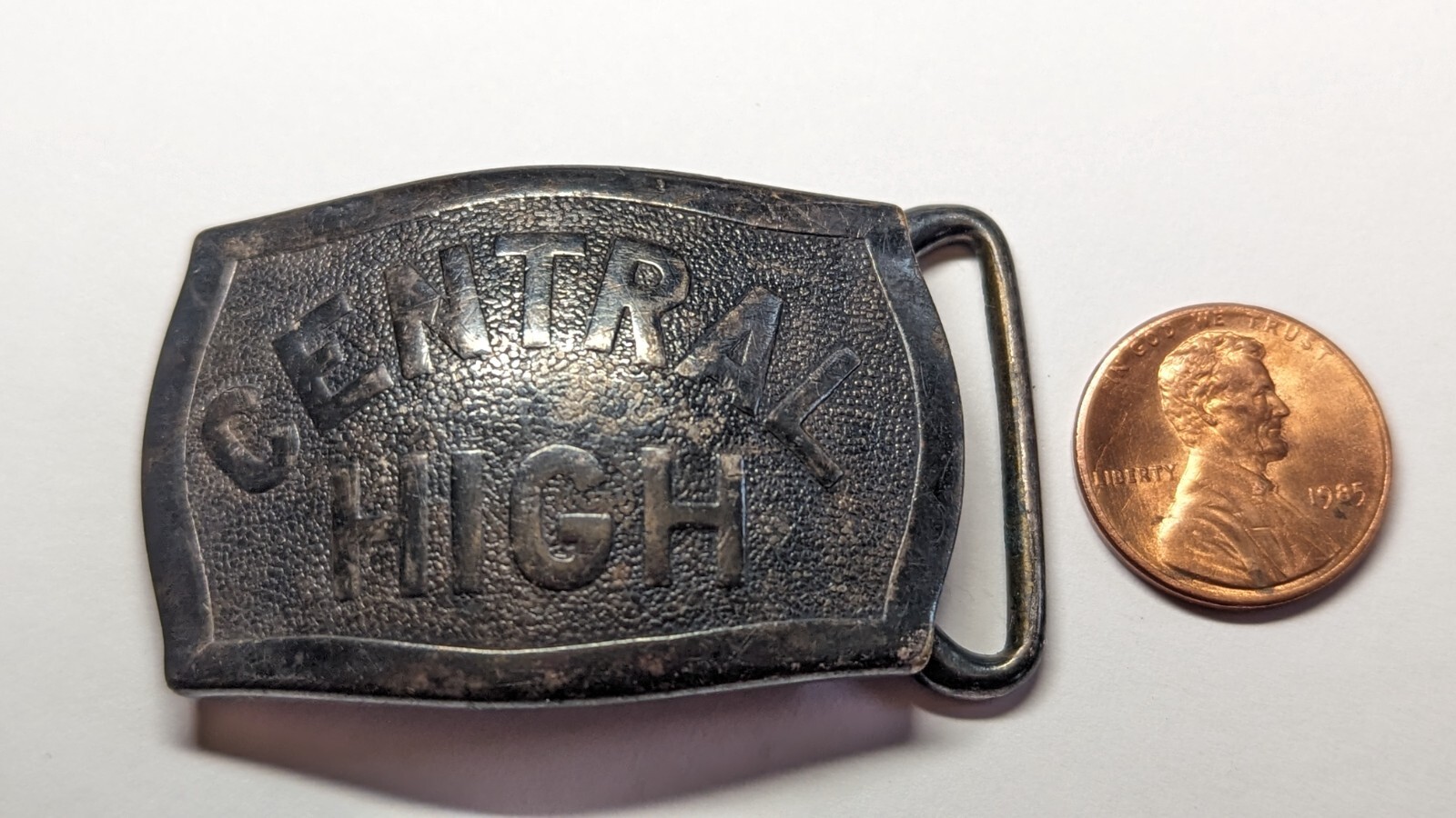 VINTAGE CENTRAL HIGH SCHOOL SILVER PLATED BELT BUCKLE SIGNED HICKOK ...